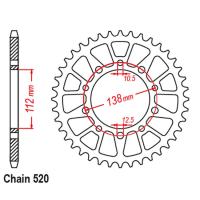 China Replace/Repair Purpose 520 41T-48T Motorcycle Rear Sprocket for Honda CBR600 CBR900 for sale