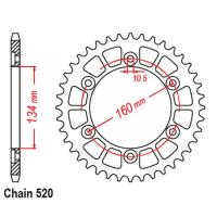 China Customizable Design CNC Aluminum 520 40T-46T Rear Sprocket for Honda CBR600RR CBR1000RR for sale