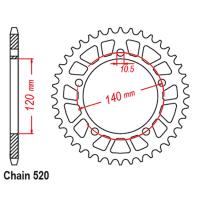 China Suzuki GSXR600 GSXR750 GSXR1000 CNC Aluminum 520 42T 43T 45T Motorcycle Rear Sprocket for sale