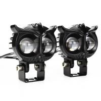 China 16W Dual Color LED Motorcycle Fog Light Head in Owl Design for Custom Modified Project for sale