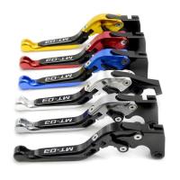 China Logo Customized Logo CNC Aluminum Alloy Folding Brake Clutch Lever for Yamaha MT03 MT2 for sale