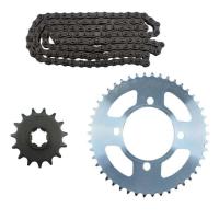 China Custom GN125 Motorcycle Chain and Sprocket Kit Set for Suzuki GN125 Purpose Replace for sale