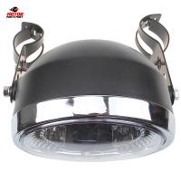China Black Bracket Round LED Motorcycle Head Lamp for Harley Cafe Racer SEO Friendly for sale