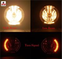 China Black Bracket Round LED Motorcycle Head Lamp for Harley Cafe Racer SEO Friendly for sale