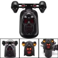 China Motorcycle Parts Black Skull Brake Tail Light with Turn Signal 1 Pair Turn Light for sale