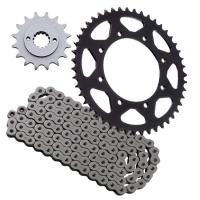 China 520 15T 43T Motorcycle Chain and Sprockets for Kawasaki KLR650 KLX650 in Natural Color for sale