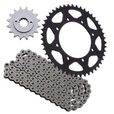 China 520 15T 43T Motorcycle Chain and Sprockets for Kawasaki KLR650 KLX650 in Natural Color for sale