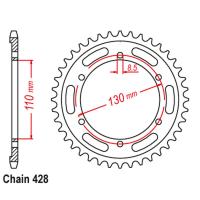 China Replace/Repair Purpose Motorcycle Sprocket for Yamaha YBR250 TZR125R Customized 44T 46T for sale