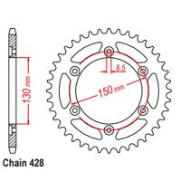 China Replace/Repair Custom 50-54T Motorcycle Rear Sprocket for Honda CBR250RR VTR250 VT250 for sale