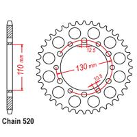 China Custom Steel 40T 42T 44T 45T Motorcycle Rear Sprocket 520 for Honda TRX200 Yamaha FZ1 for sale