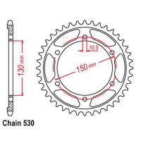 China Custom Steel 38-48T 530 Motorcycle Rear Sprocket for Yamaha XJR1200 XJR1300 FJ1200 FZS600 for sale