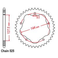 China Customized Steel Motorcycle Sprocket for Ducati 848 998 36-45T 525 Silver Finish for sale
