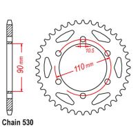 China Black 33T 34T 40T 43T 530 Motorcycle Rear Sprocket for Yamaha XS650 TX650 XS500 TX500 for sale