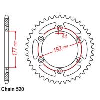 China Purpose Custom Steel 520 48-54T Motorcycle Rear Sprocket for 125 240 250 430 500 C for sale