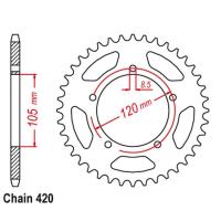 China Design Motorcycle Sprocket for Aprilia 50 MX SM RX Custom Steel 420 50T 51T Design for sale