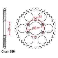 China Customized Steel 45T 49T Motorcycle Rear Sprocket for Aprilia 125 MX SX RX Customized for sale