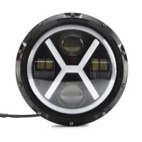 China Custom H Type 7 inch LED Headlight for Motorcycle Modification Aluminum PC Material for sale