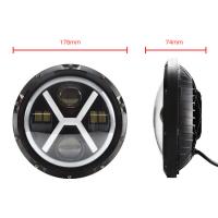 China Custom H Type 7 inch LED Headlight for Motorcycle Modification Aluminum PC Material for sale