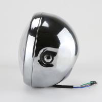 China Black/chrome 75W 6 inch Aluminum PC Motorcycle Headlight with Custom Angel Eye Circle for sale