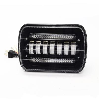 China 10-60V Voltage Custom Modified 7 inch 70W Square LED Motorcycle Headlight for Harley for sale