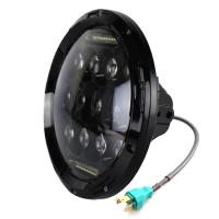 China Customized 75W Diecast Aluminum Housing PC Lens 7 Inch Round LED Motorcycle Headlight for sale