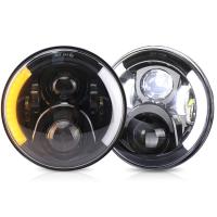 China 7 Inch Round LED Headlight for Harley High/Low Beam and Angel Eyes 50W for sale
