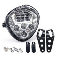China Universal 60W Motorcycle LED Light Headlamp with Bracket Customized Modification for sale