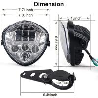 China Universal 60W Motorcycle LED Light Headlamp with Bracket Customized Modification for sale