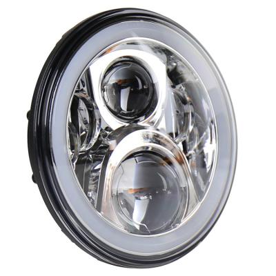 China 50W RGB7 Color Angel Eyes 7 Inch LED Headlight for Harley Davidson Customized Design for sale