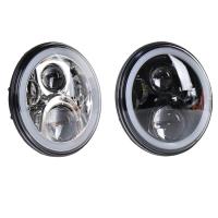 China 50W RGB7 Color Angel Eyes 7 Inch LED Headlight for Harley Davidson Customized Design for sale