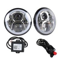 China 50W RGB7 Color Angel Eyes 7 Inch LED Headlight for Harley Davidson Customized Design for sale
