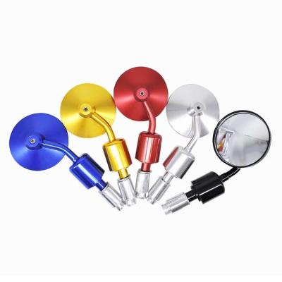 China 7cm Mirror Size Motorcycle Round Side Mirror Custom Aluminum Alloy CNC Bar End Mirrors for sale