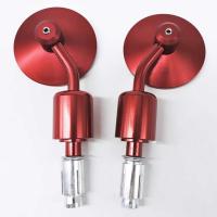 China 7cm Mirror Size Motorcycle Round Side Mirror Custom Aluminum Alloy CNC Bar End Mirrors for sale