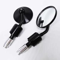 China 7cm Mirror Size Motorcycle Round Side Mirror Custom Aluminum Alloy CNC Bar End Mirrors for sale