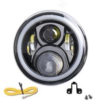 China Custom Universal Fit 7 Inch LED Headlight for Harley Die-cast Aluminum Construction for sale