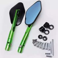 China Custom Red Convex Surface CNC Aluminium Octagonal Universal Side Mirror for Motorcycles for sale