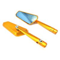 China 800g/pairs Universal CNC Aluminium Motorcycle Side Mirrors with Glass Size 13.2*5cm for sale