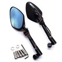 China Black Custom CNC Aluminium LED Light Rearview Mirror Side Mirrors for Electric Scooter for sale