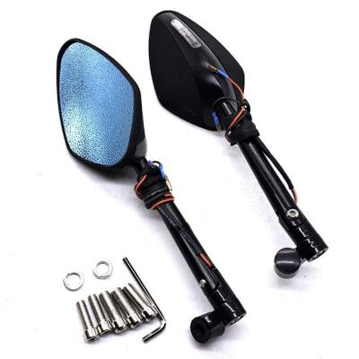 China Black Custom CNC Aluminium LED Light Rearview Mirror Side Mirrors for Electric Scooter for sale