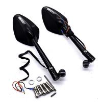 China Black Custom CNC Aluminium LED Light Rearview Mirror Side Mirrors for Electric Scooter for sale