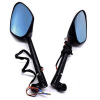 China Black Custom CNC Aluminium LED Light Rearview Mirror Side Mirrors for Electric Scooter for sale