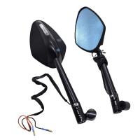 China Black Custom CNC Aluminium LED Light Rearview Mirror Side Mirrors for Electric Scooter for sale