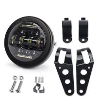 China Black Bezel 5.75 Inch Round Motorcycle LED Headlight for Harley Modification for sale