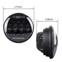 China Black Bezel 5.75 Inch Round Motorcycle LED Headlight for Harley Modification for sale