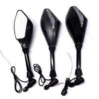 China Black Motorcycle Integrated Turn Signals LED Side Mirrors for Replace/Repair Purpose for sale