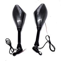 China Black Motorcycle Integrated Turn Signals LED Side Mirrors for Replace/Repair Purpose for sale