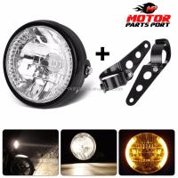 China Clear Lamp Type LED Turning Light Motorcycle Bike 7'' Headlight with Mount Bracket for sale