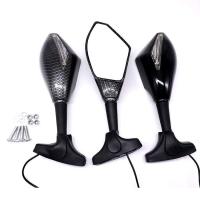 China Custom Motorbikes LED Rear View Mirror with Light 13.5*9cm Glass Size Black/snakeskin for sale