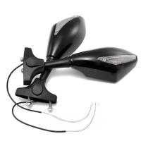 China Custom Motorbikes LED Rear View Mirror with Light 13.5*9cm Glass Size Black/snakeskin for sale
