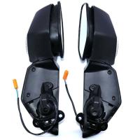 China Black Motorcycle Rear View Side Mirror with Turn Signal Lights for Kawawsaki Ninja ZX10R for sale